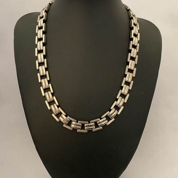 Jewelry | Vintage Silver Tone Square Link Necklace | Poshmark